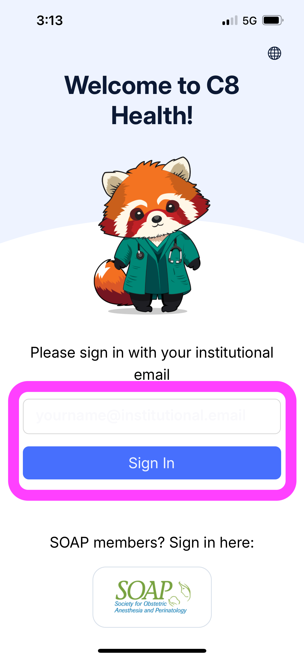 Logging in to C8 Health